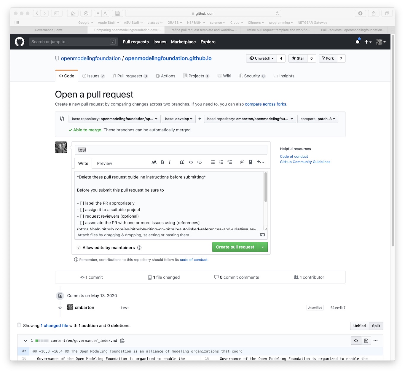 refine pull request template and workflow · Issue #66 ...