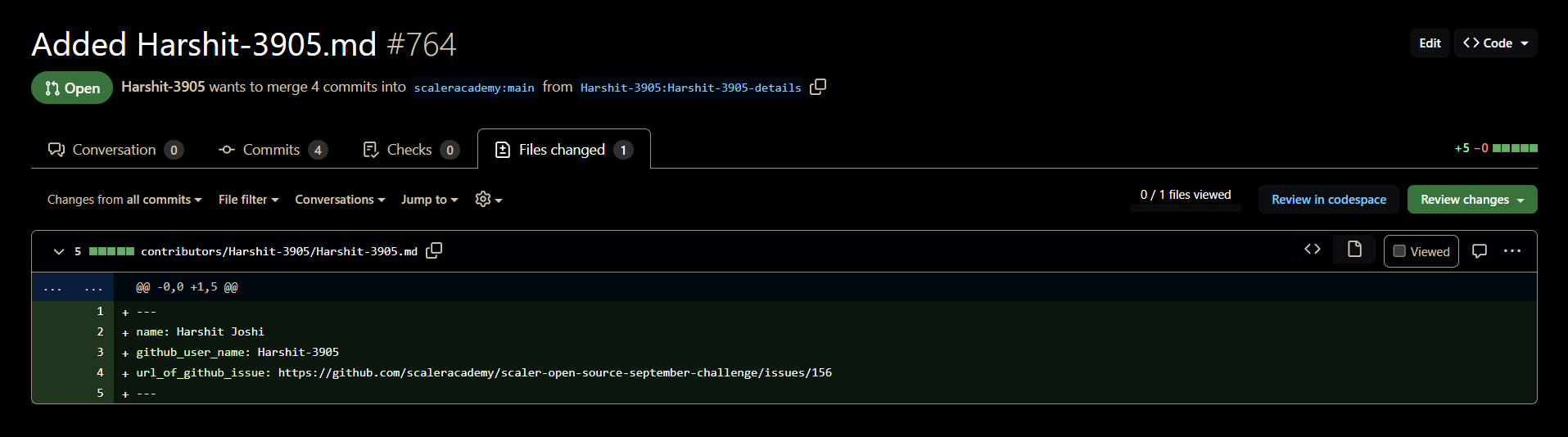 Challenge 1 - 27 : Harshit Joshi · Issue #156 · scaleracademy/scaler-open-source-september ...
