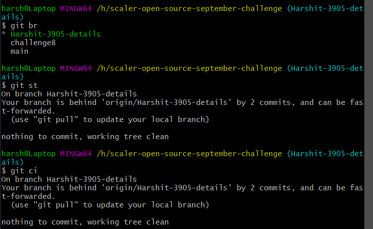 Challenge 1 - 27 : Harshit Joshi · Issue #156 · scaleracademy/scaler-open-source-september ...