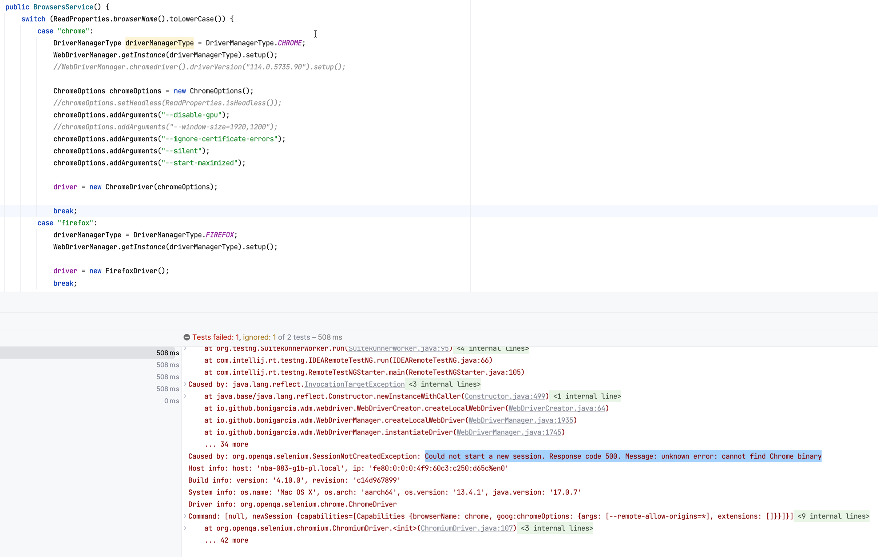 Still Have Could Not Start A New Session Response Code 500 Message Unknown Error Cannot