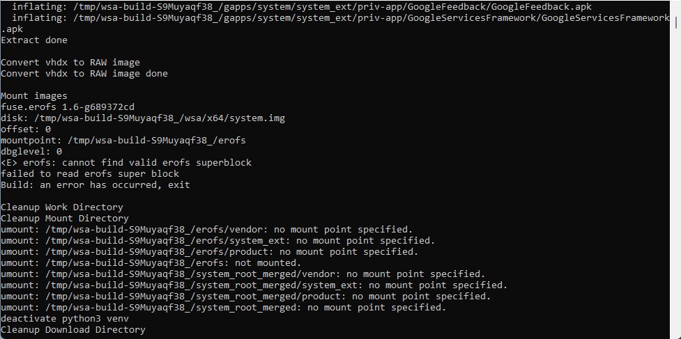 [bug] Mount Images Cannot Find Valid Erofs Superblock · Issue 648