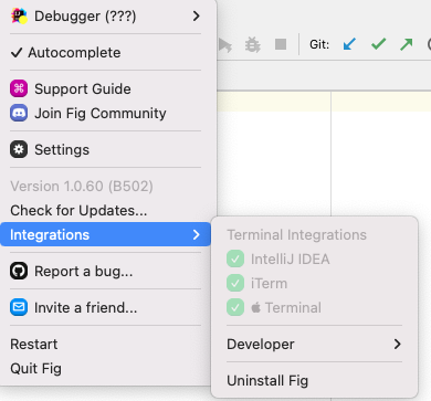 fig doesn't work in Intellij IDEA U terminal (but works in iTerm2) · Issue #1702 · withfig/fig ...