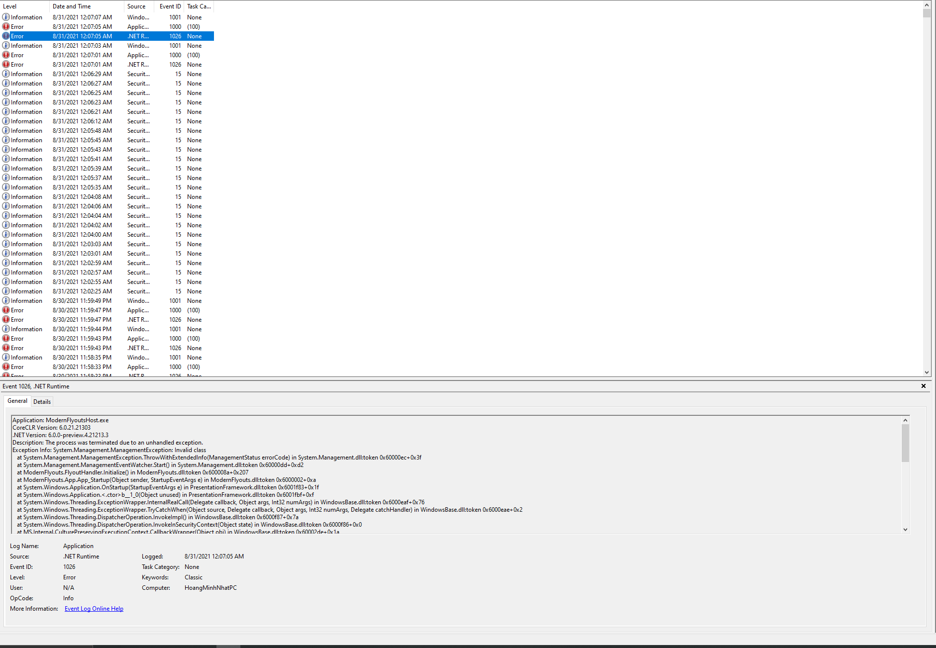 Bug: Modern flyouts launches but then crashes · Issue #659 · ModernFlyouts-Community ...