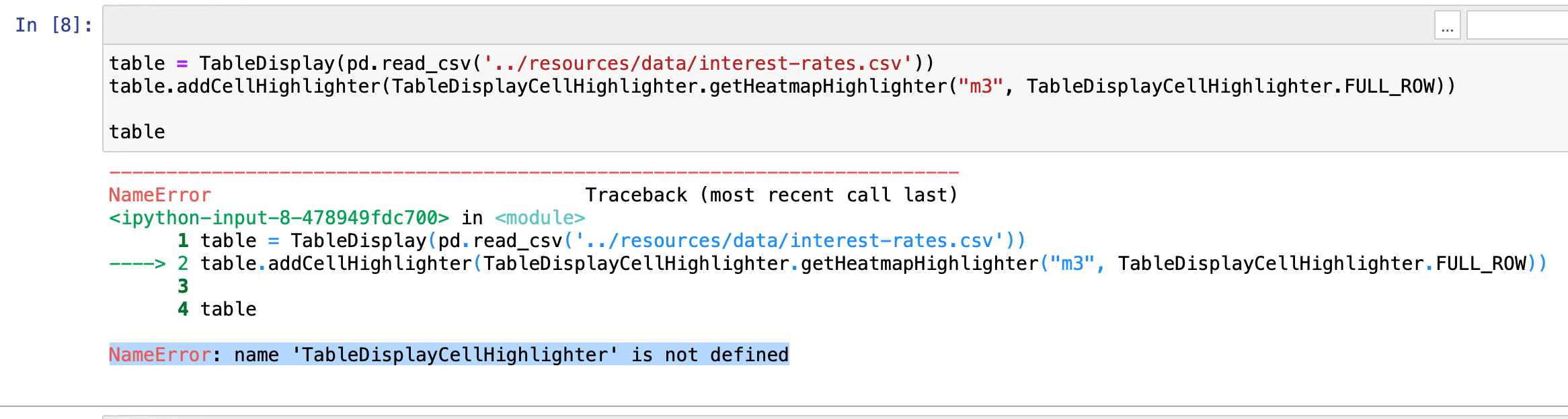 NameError: name 'TableDisplayCellHighlighter' is not defined · Issue #19 · twosigma/beakerx ...