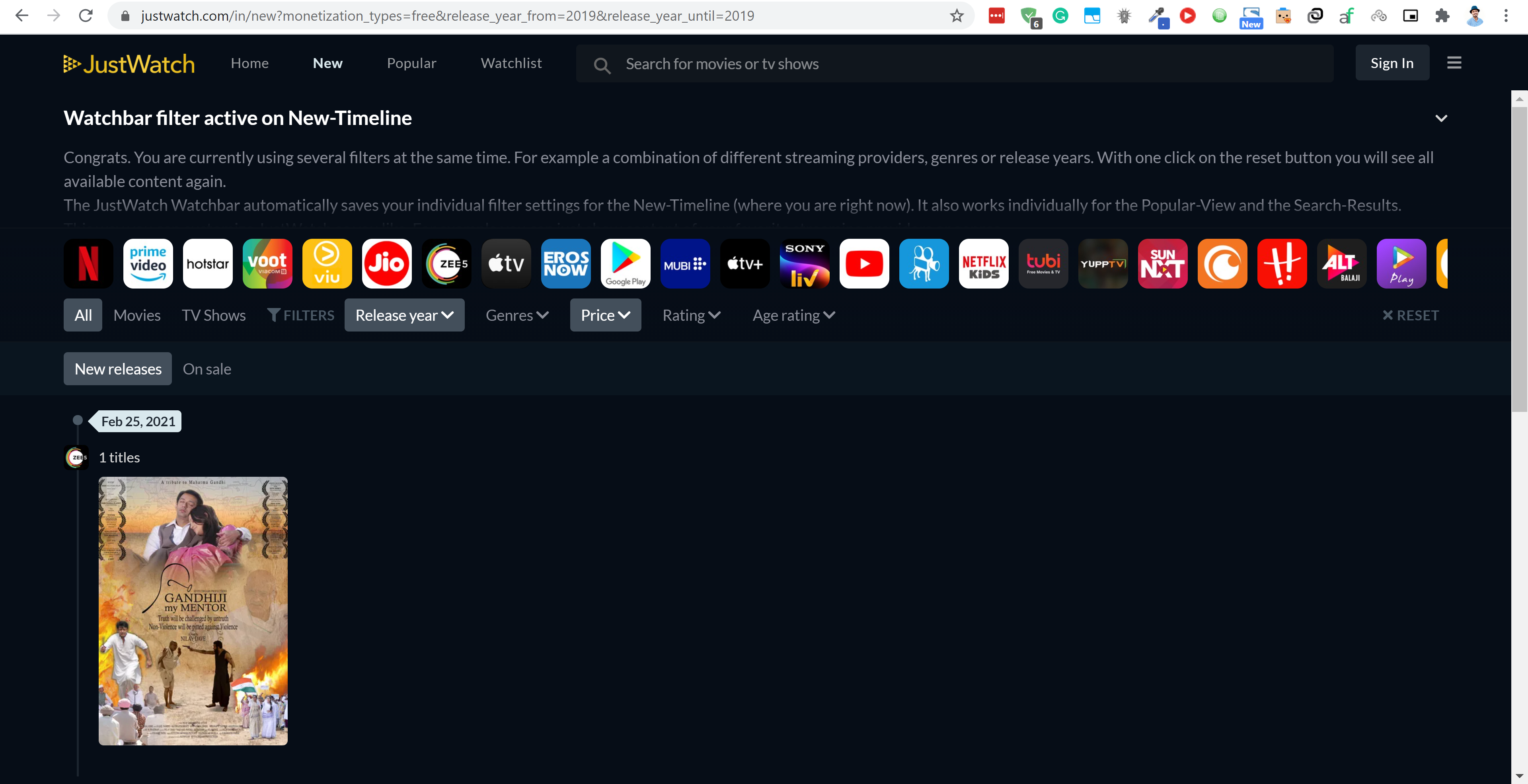 Platform Option (ie. Netflix, Prime Video, Disney+, Hulu etc) and UI like JustWatch.com · Issue ...