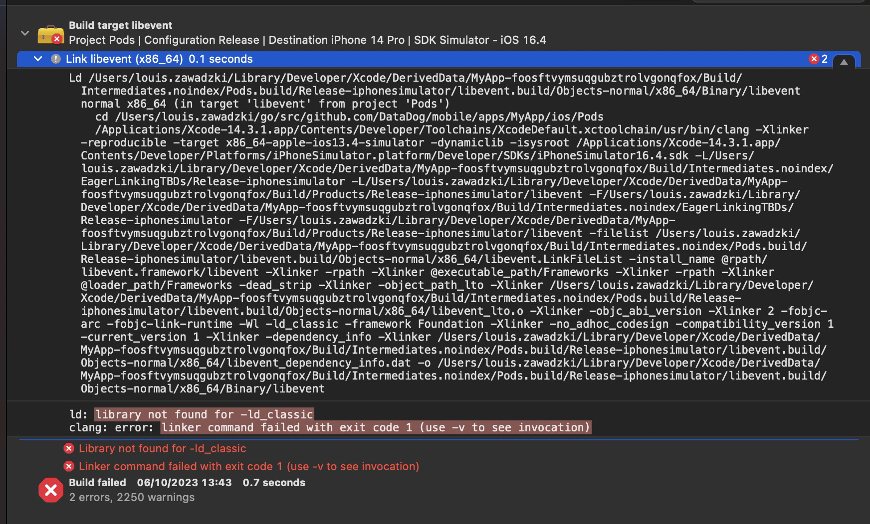 App crashes with `dyld[38734]: symbol not found in flat namespace '_jump_fcontext'` with `use ...