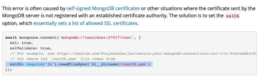 readFileSync, ENAMETOOLONG, sslCA and DocumentDB · Issue #10488 · Automattic/mongoose · GitHub