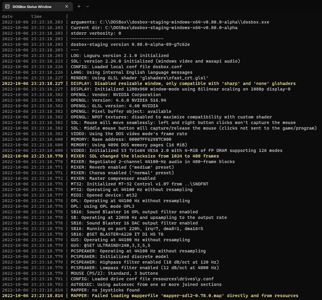 Staging hangs on startup · Issue #2002 · dosbox-staging/dosbox-staging · GitHub