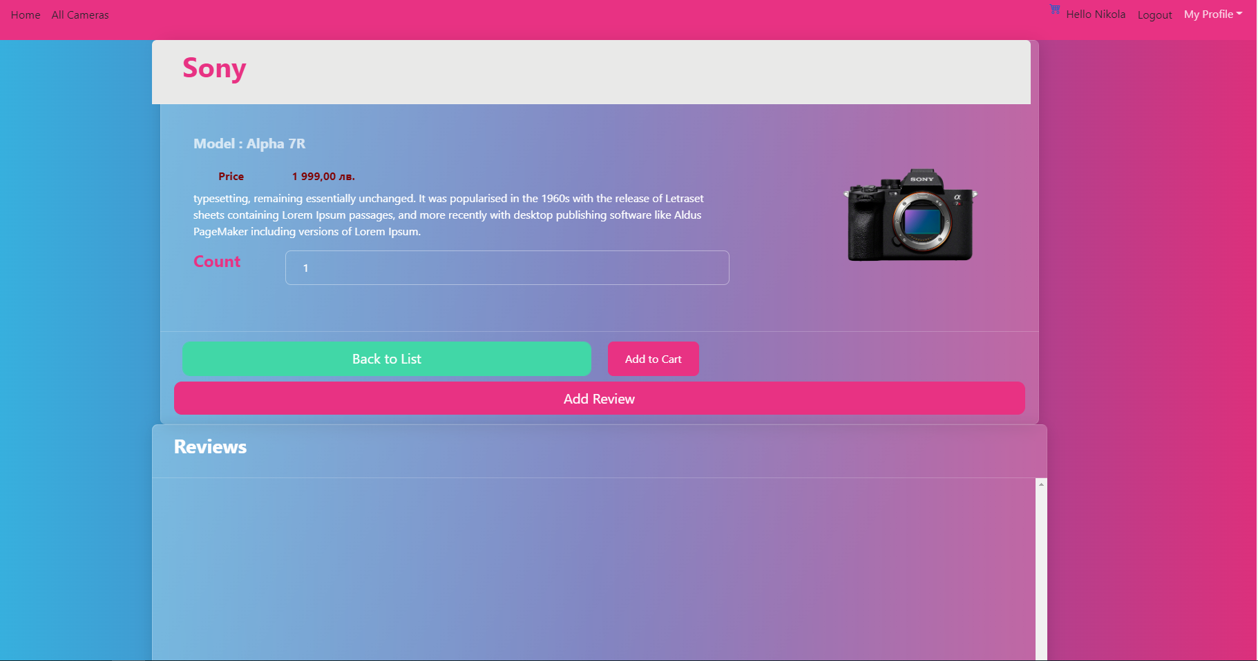 GitHub - NikolaMadzharov/CameraShop: Asp.Net Core project