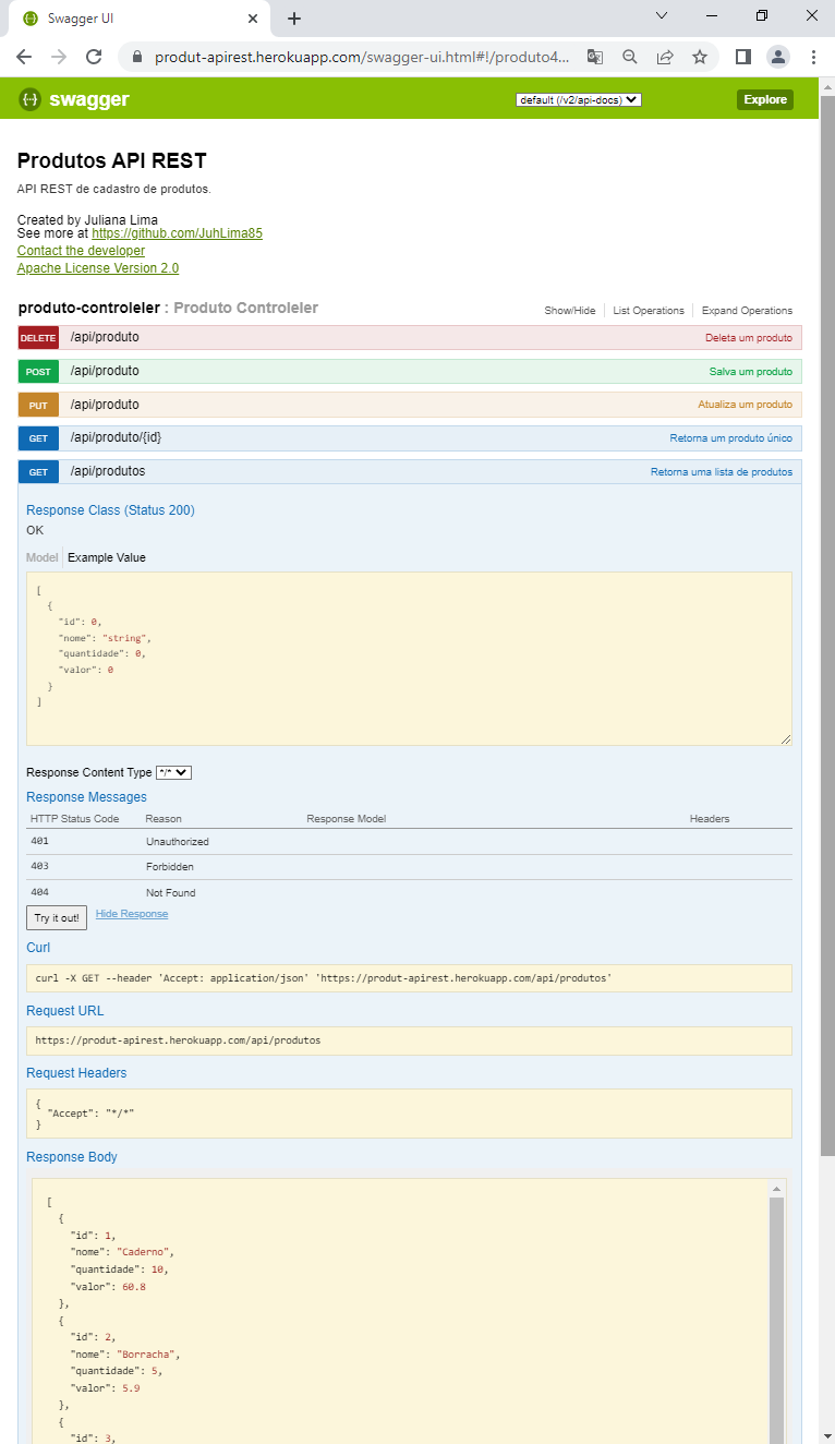 GitHub - JuhLima85/API-REST: API REST com Spring Boot e Swagger
