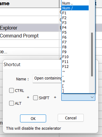 Enhancement - Allow F13 to F24 keys for shortcuts, and have ability to set shortcut by tapping ...