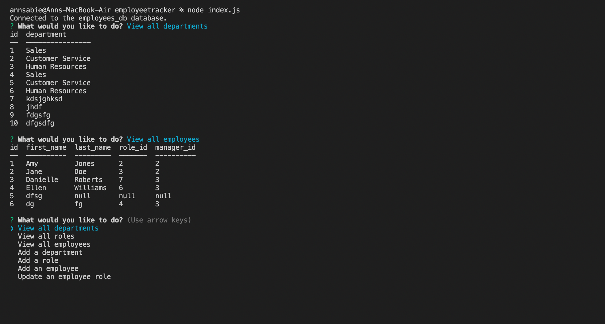 GitHub - annsabie/employeetracker