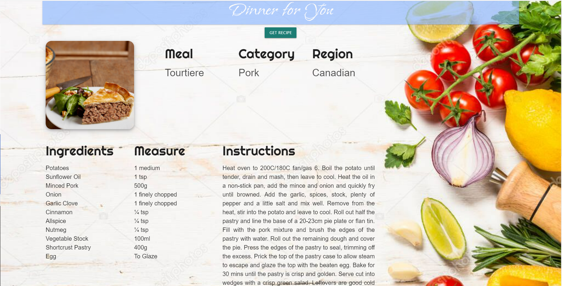 GitHub - ddoherty6/dinner-for-you: A simple app in which a user can generate a random recipe to ...