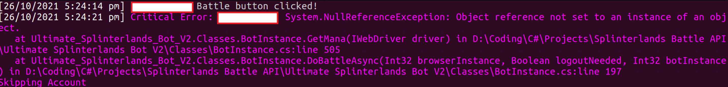 BotInstance.cs critical error possibly linked with some sleep timers · Issue #33 · PCJones ...
