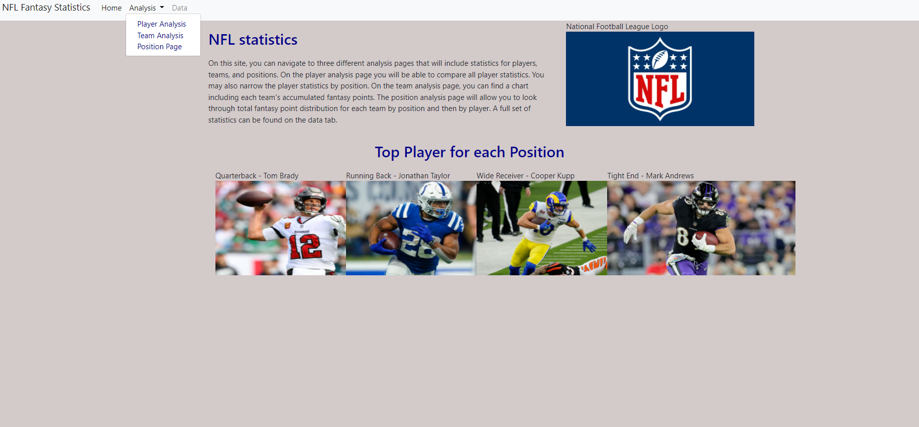 GitHub - Ehurst224/Visualizing_NFL_Data: Navigate three different pages ...
