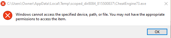 tried launching cheatengine73.exe, showed me this error · Issue #1782 ...
