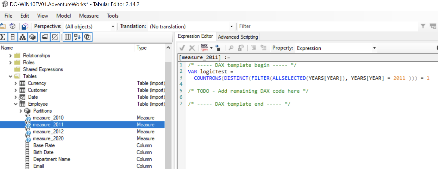 Dynamically Create a measure with different names in Tabular editor ...