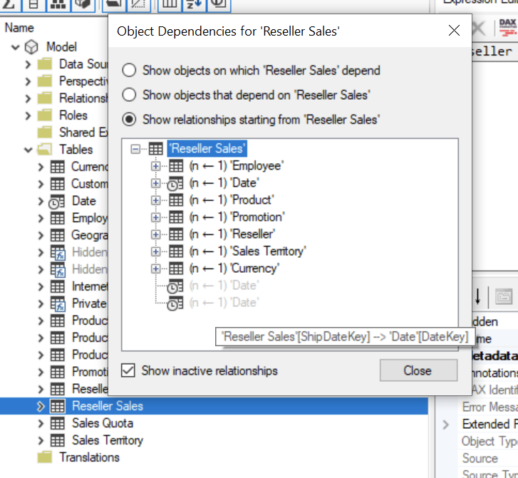 Show existing relationship in context menu of table or column · Issue #844 · TabularEditor ...