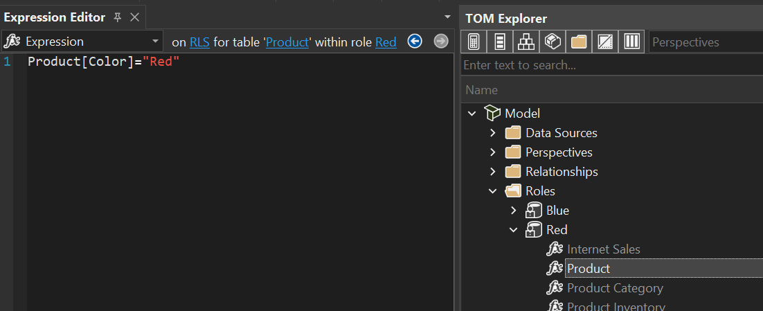 Expression Editor window for RLS filters? · Issue #257 · TabularEditor/TabularEditor3 · GitHub