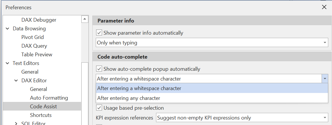DAX Editor Auto-complete Settings · Issue #459 · TabularEditor/TabularEditor3 · GitHub