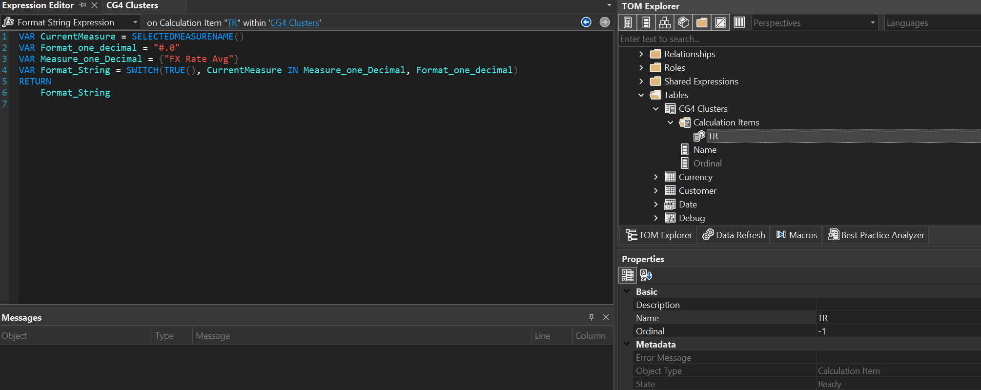 Incorrect Dax Syntax Error In Calculation Groups Format Expression · Issue 544 · Tabulareditor