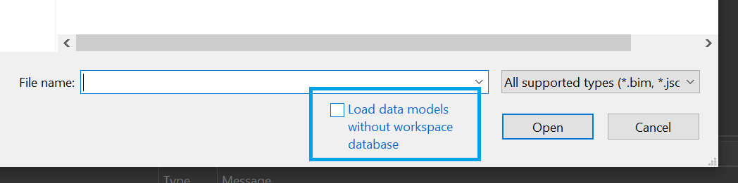 GUI ability to not use workspace database when loading model · Issue #523 · TabularEditor ...