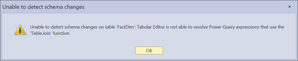 M code causes Update Table Schema to crash · Issue #786 · TabularEditor/TabularEditor3 · GitHub