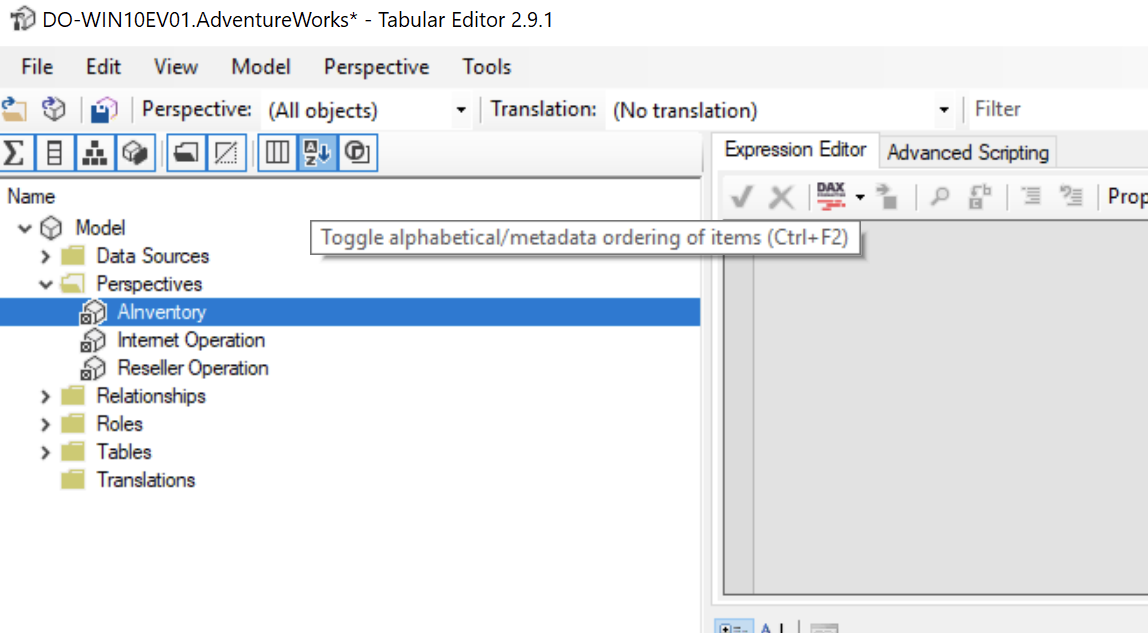 Ordering perspectives · Issue #386 · TabularEditor/TabularEditor · GitHub