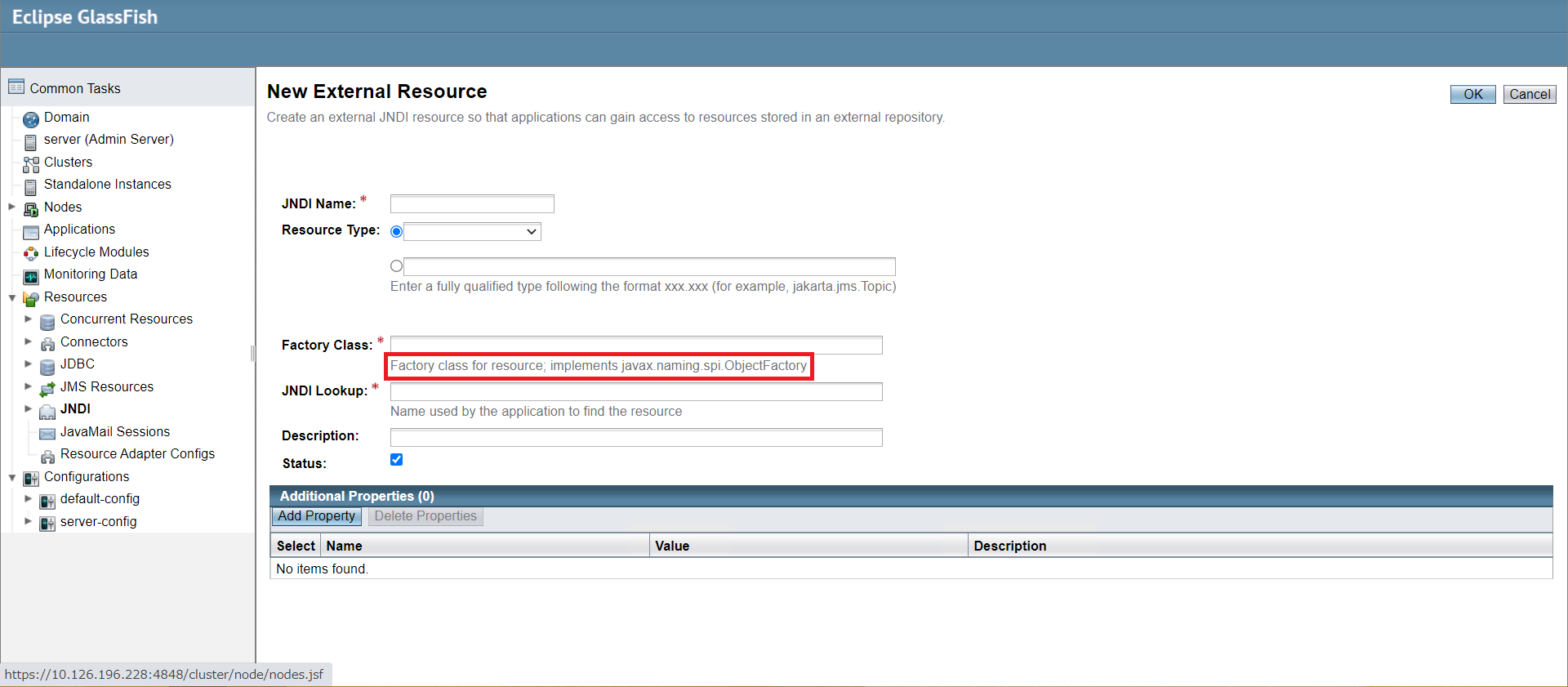 The Factory Class description is wrong on the New JNDI External Resource page. · Issue #23688 ...
