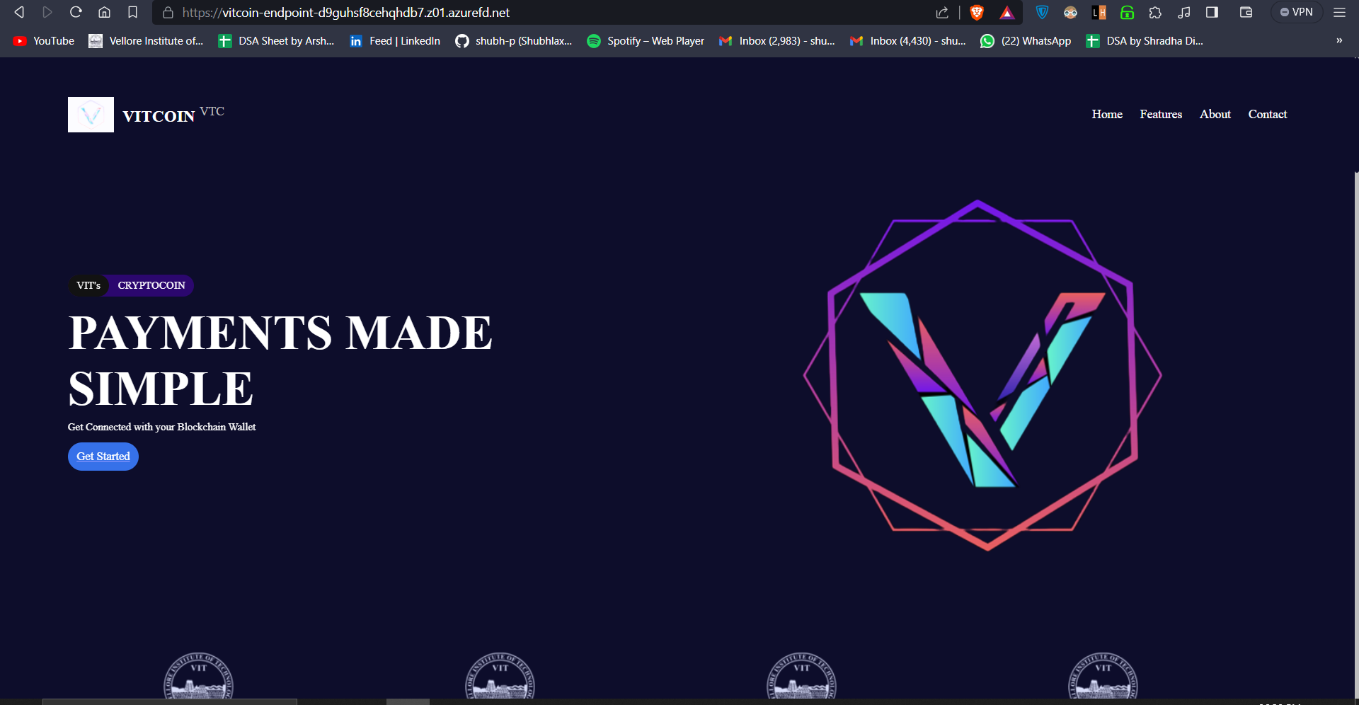 GitHub - shubh-p/VITCOIN: Vitcoin addresses the inefficiencies, lack of transparency, and ...