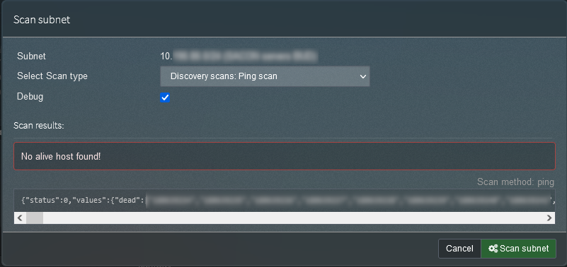 Ping scan failing / update working · Issue #3332 · phpipam/phpipam · GitHub