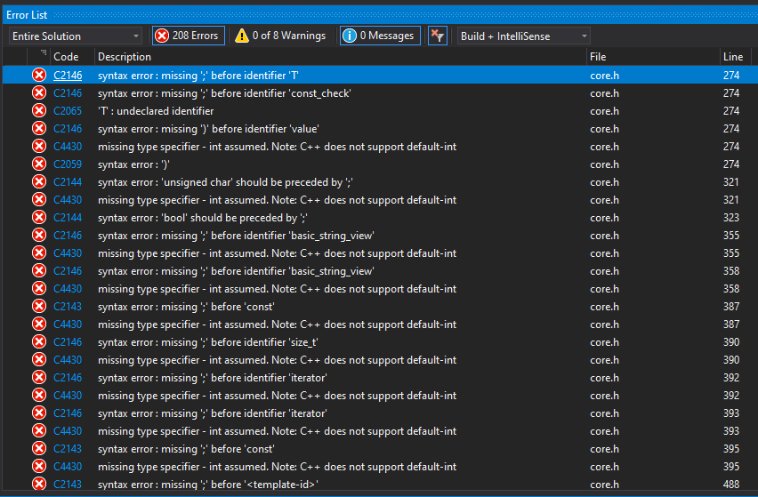 Unable To Compile Using Visual C 2013 V120 Update 5 · Issue 1731