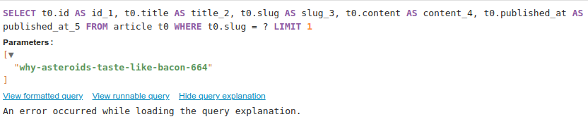 [BUG] An error occurred while loading the query explanation. · Issue #830 · doctrine ...