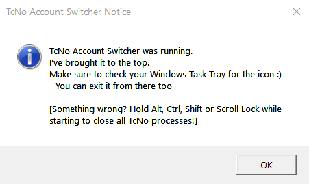 Toggle off "TcNo Account Switcher Notice" · Issue #69 · TCNOco/TcNo-Acc ...