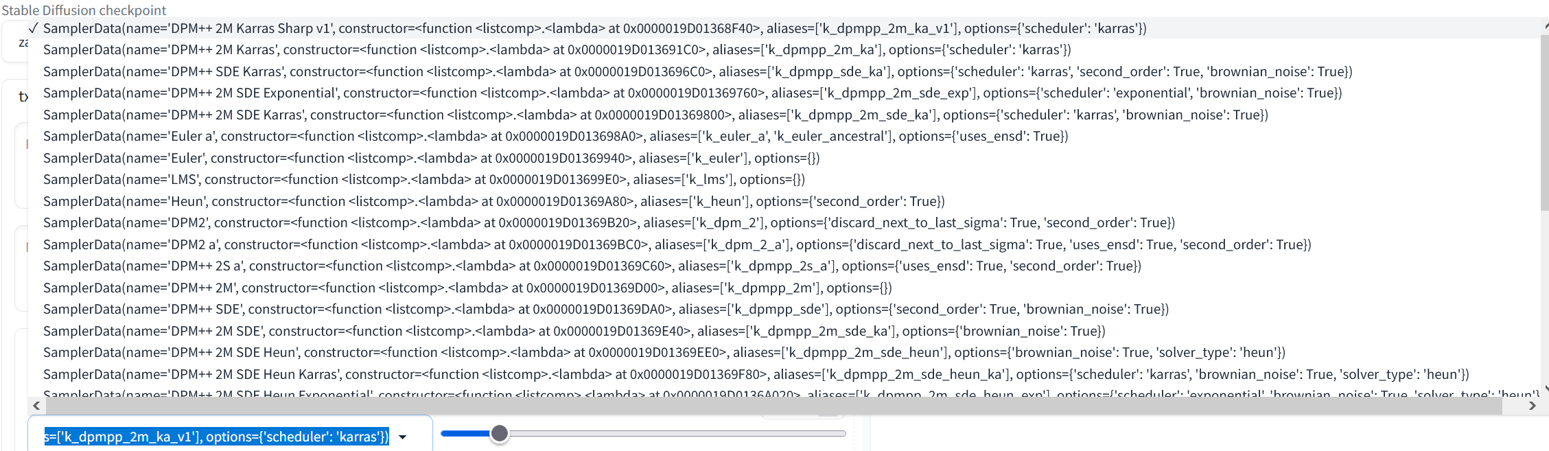[Bug]: Recent updates to k-diffusion result in sampler menu getting ...