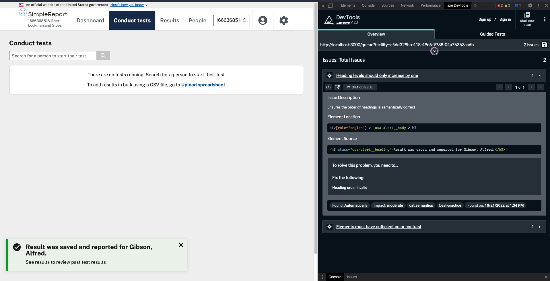Resolve Incorrect heading levels on Toast · Issue #4564 · CDCgov/prime-simplereport · GitHub