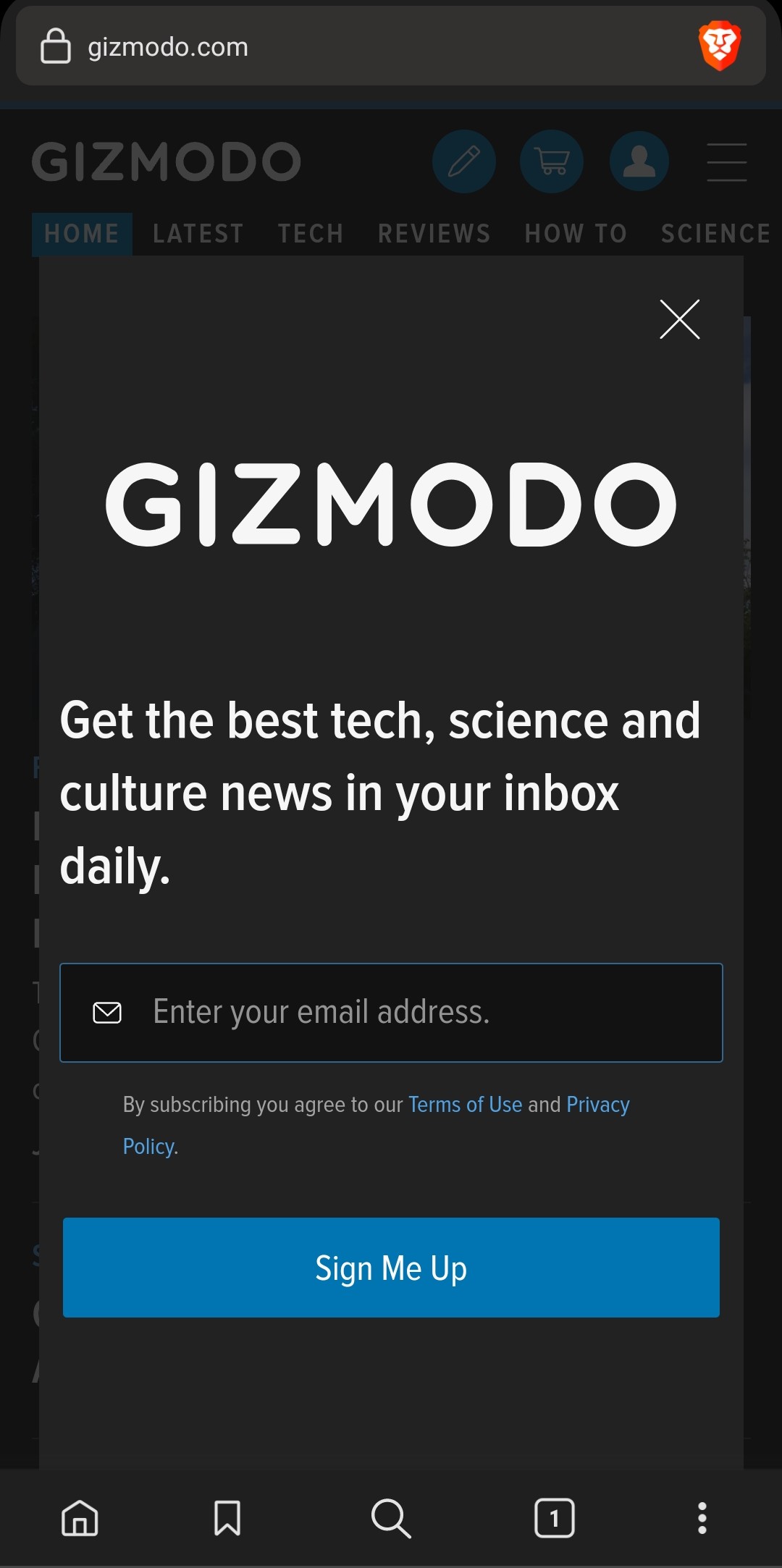 Annoying website repeatedly displays pop up window to sign up · Issue #27209 · brave/brave ...