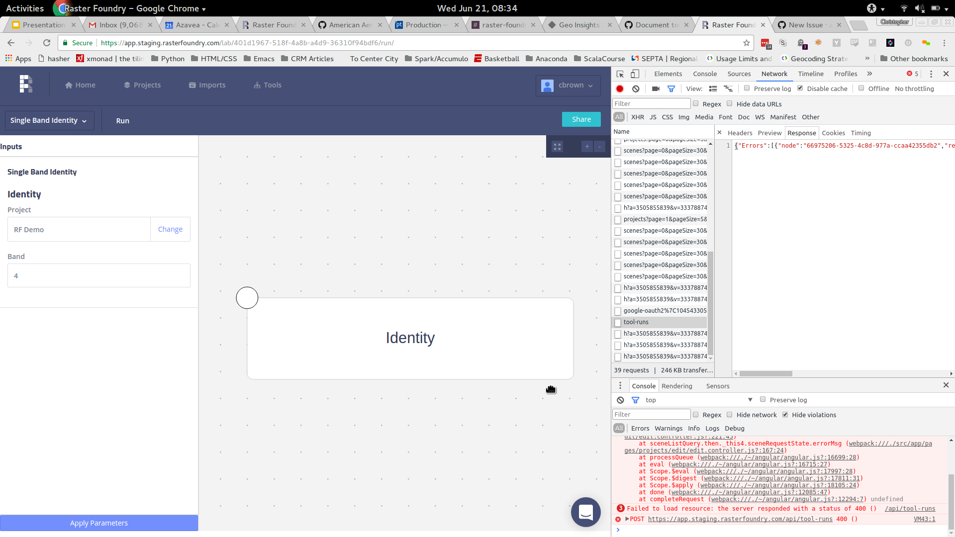 Tools Return 400s in Staging · Issue #2070 · raster-foundry/raster-foundry · GitHub