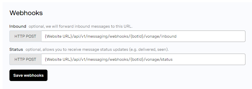[BUG] Vonage documentation is missing the "inbound" and "status" part in the API · Issue #1484 ...