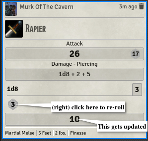 Feature request - allow re-rolling individual dice · Issue #293 · RedReign/FoundryVTT ...