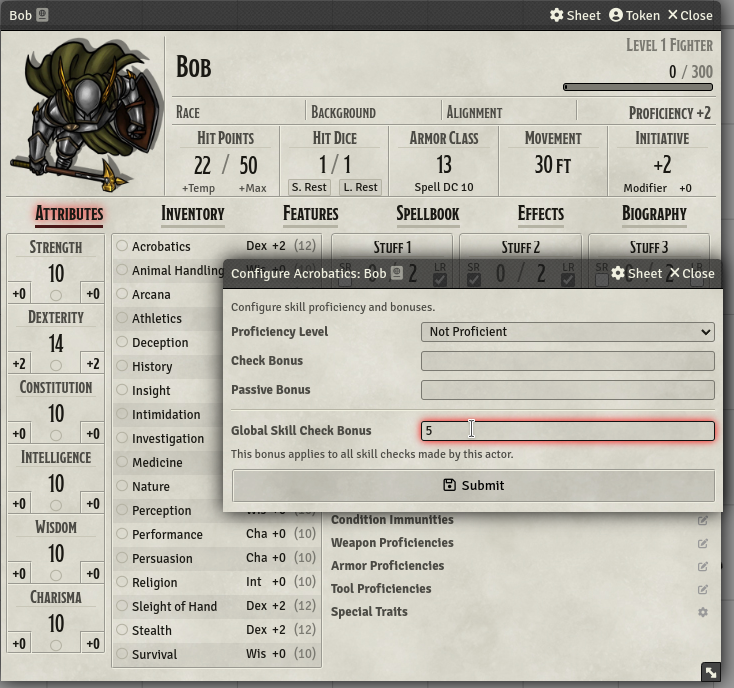 Global Skill Check bonus does not display when re-editing · Issue #1776 · foundryvtt/dnd5e · GitHub