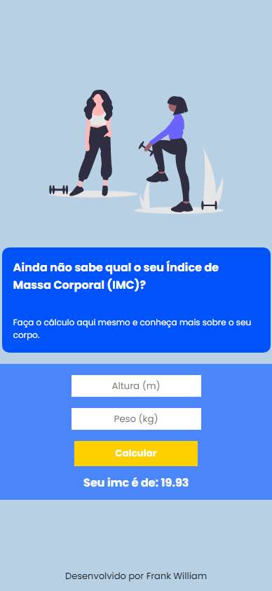 GitHub - frankwill/calcular-imc: Projeto pessoal que fiz com os aprendizados do curso de ...