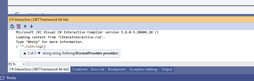 C Interactive Missing Intellisense Xml Comments · Issue 52492