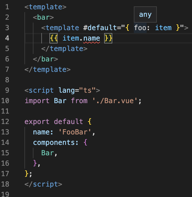 Type "never" when deconstructing slot props to new variable name · Issue #2667 · vuejs/language ...