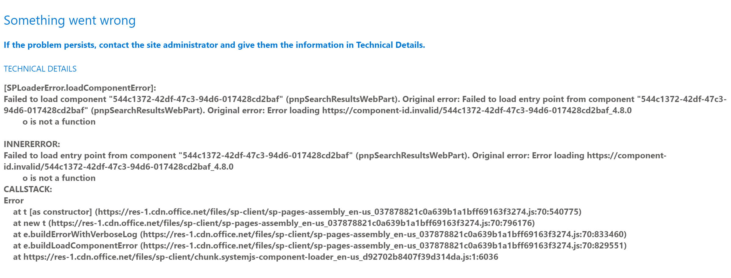 Failed to load component error on specific tenant · Issue #2628 · microsoft-search/pnp-modern ...