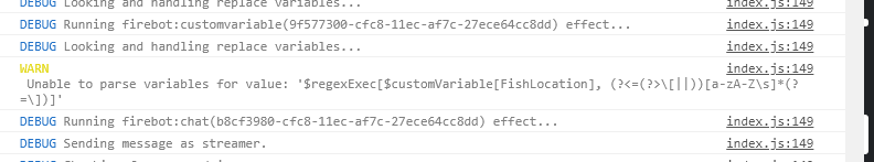 [Bug] regex variable when used in chat effect display in chat and other effect without ...