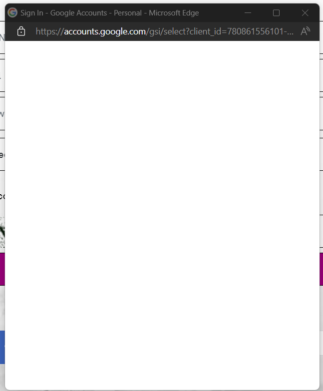 Google Sign In - Not Working : Shows a White Window · Issue #830 ... Google Sign In - Not Working : Shows a White Window · Issue #830 ...