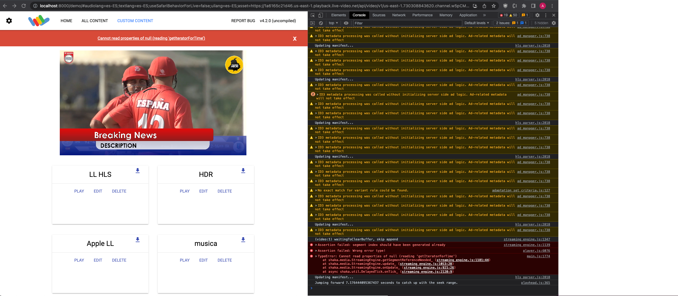 HLS - Lazy-Load: getIteratorForTime error · Issue #4621 · shaka-project/shaka-player · GitHub