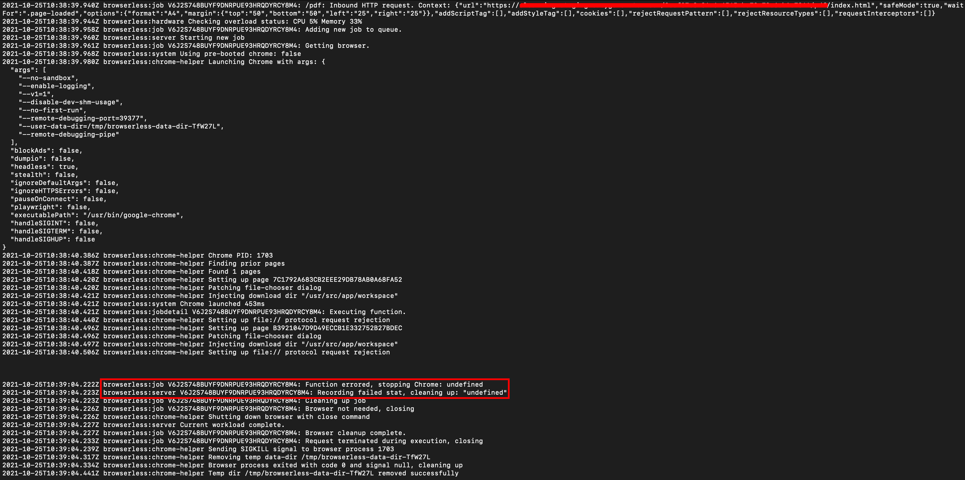 Bad request error on POST: /pdf with safeMode: true · Issue #1852 · browserless/browserless · GitHub