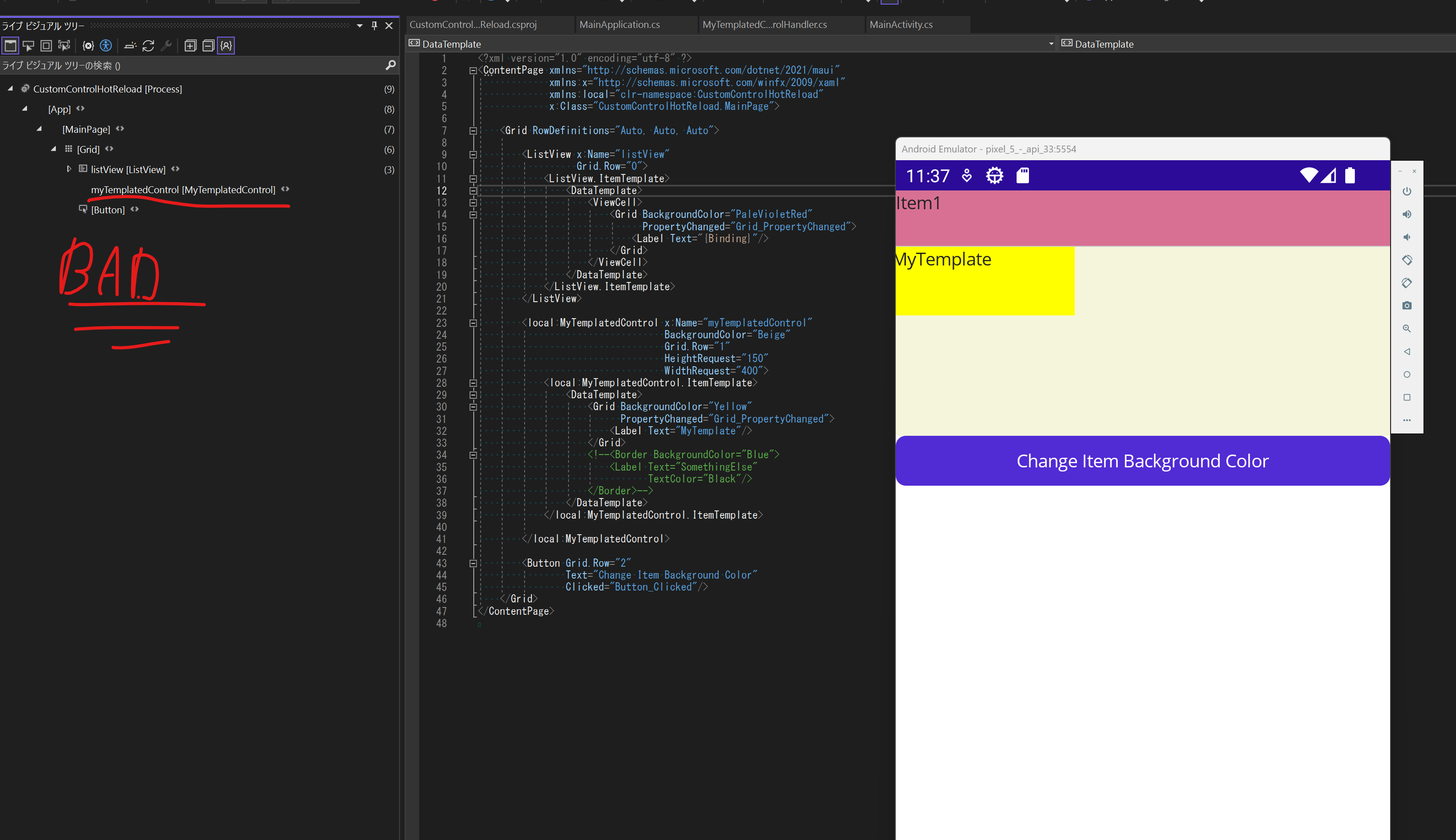 HotReload doesn't work for DataTemplate property changes in custom controls · Issue #10066 ...